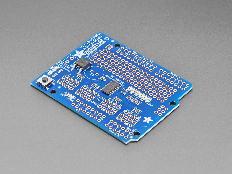 Adafruit 16-Channel 12-bit PWM/Servo Shield - I2C interface – Electronix Express