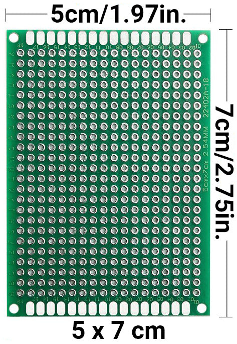 7 Pack Double Sided PCB Prototype Board, 5 x 7 cm with 432 holes – Electronix Express