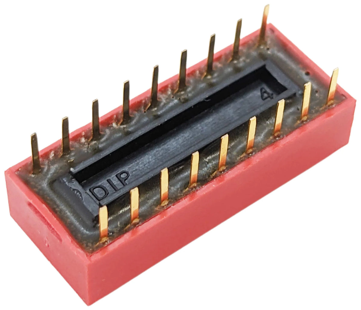DIP Switch with 9 Switches, 18-Pin, SPST, Red Color, 24.3mm x 9.9mm x – Electronix Express