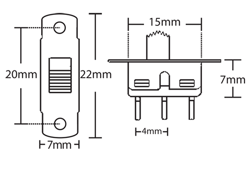 Mini Slide Switch SPDT with Solder Lugs, 3 Pins – Electronix Express