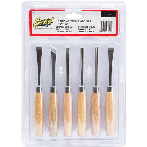 Excel Blades 6-Piece Wood Carving Set for Beginners - Includes Chisels – Electronix Express