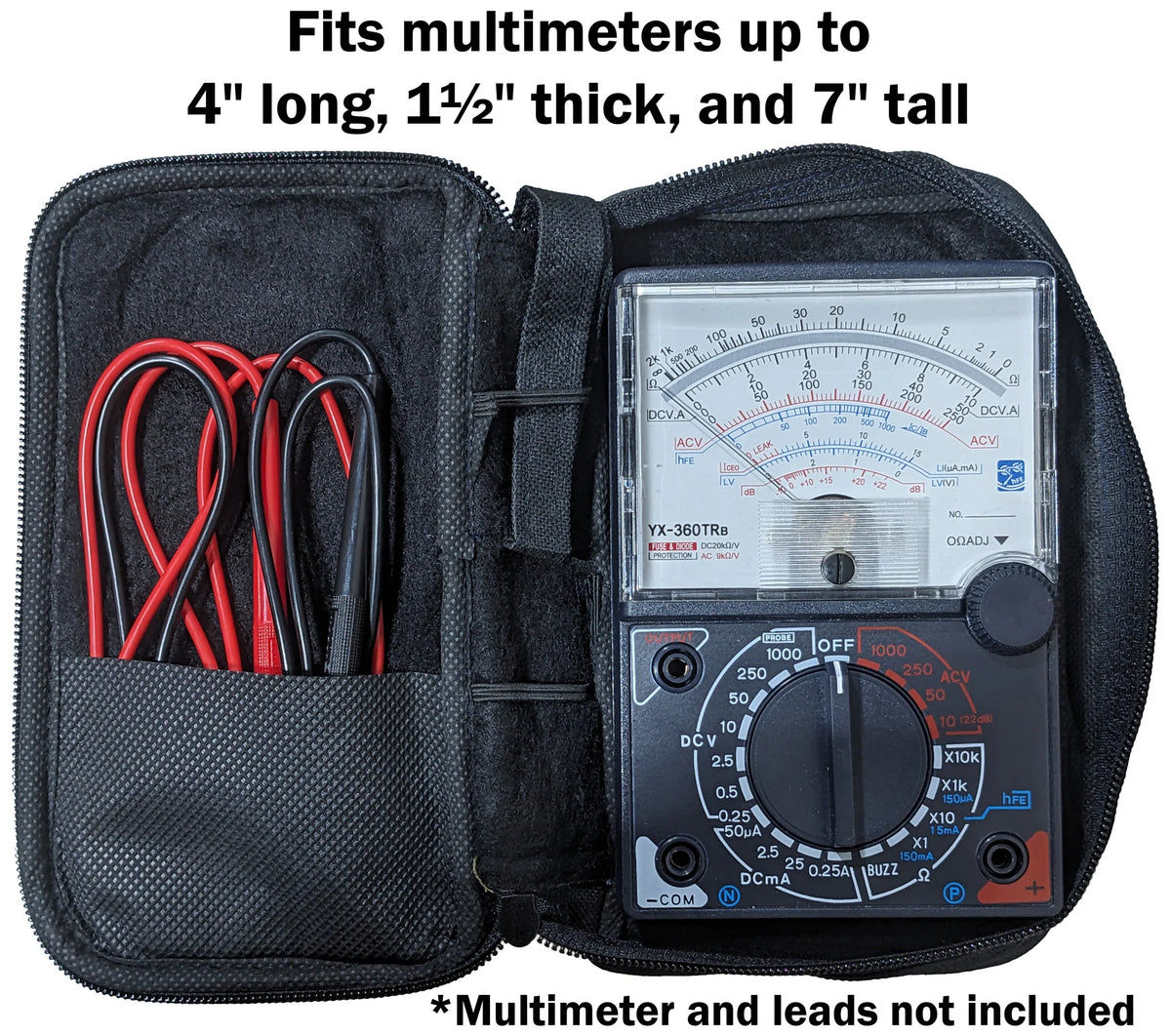 Medium Zippered Carry Case for Multimeters (4" x 1½" x 7") – Electronix ...