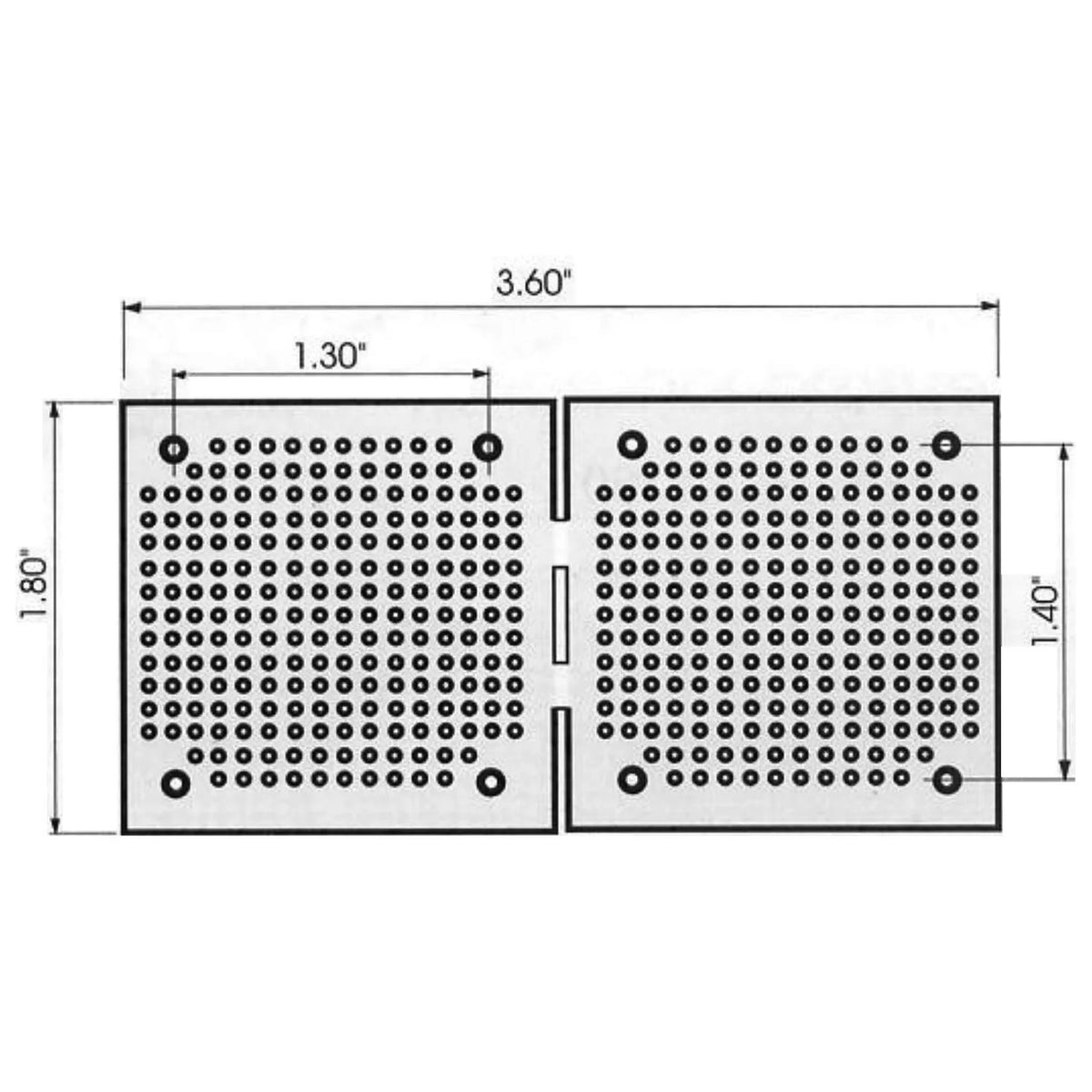Small Prototyping Breadboards, 3.6" x 1.8" (Model PB-11) – Electronix ...