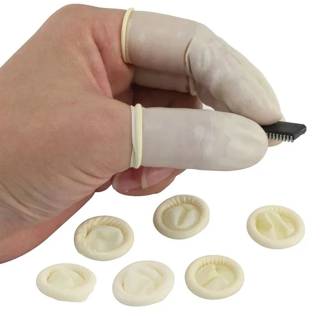 100 Pack Disposable Latex Fingertip Covers, ESD Protective for Handlin ...