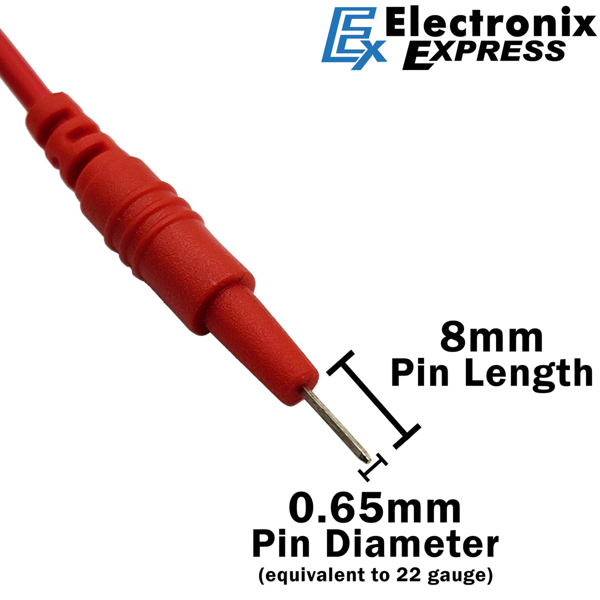 36" Banana Plug to Breadboard Pin Test Lead Set, Includes 1 Red and 1 ...