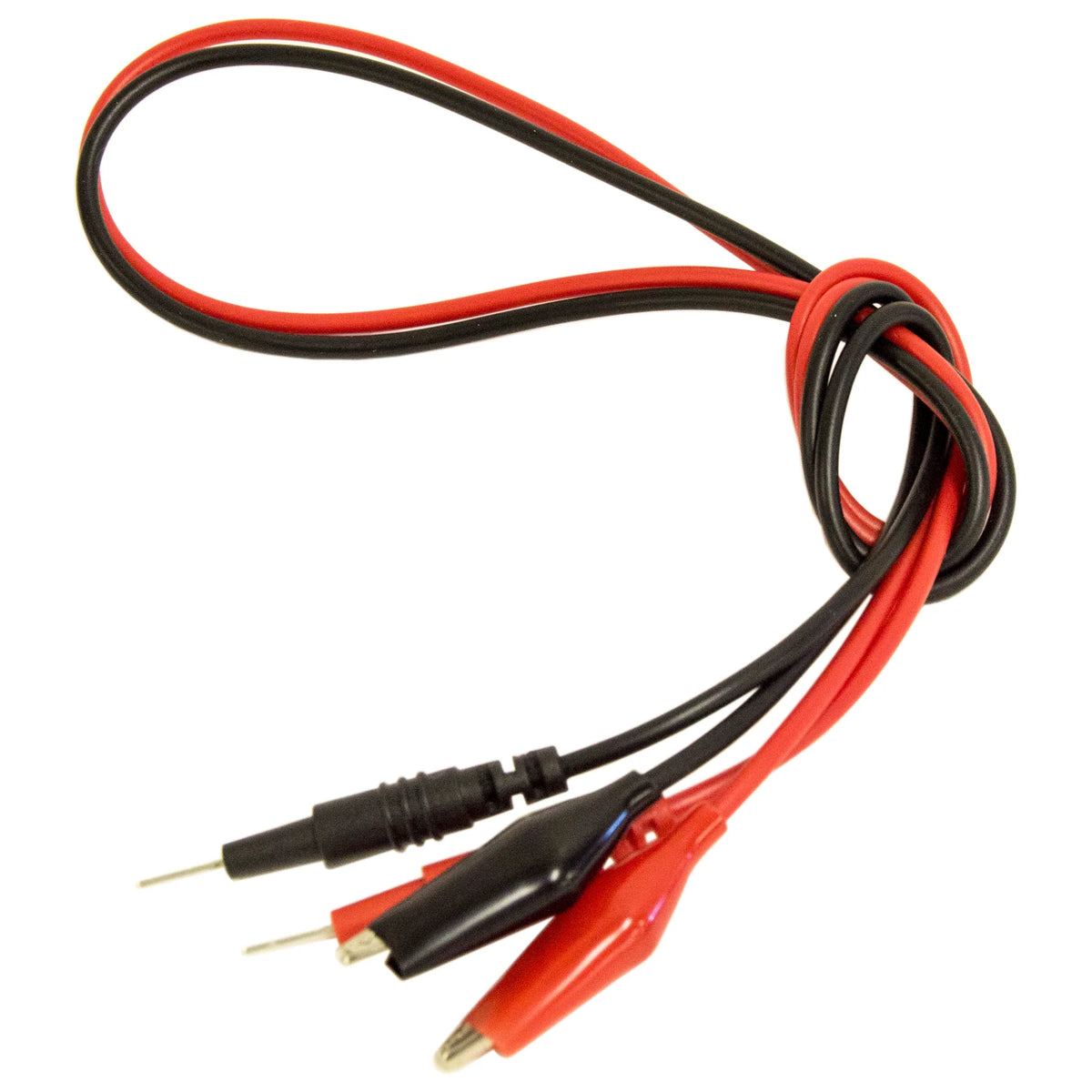 24" Alligator to Test Pin Lead Set, Includes 1 Red and 1 Black Cable ...