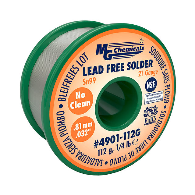 Sn99 No Clean Lead Free Solder Wire, 0.032", 113G (0.25 lbs ...