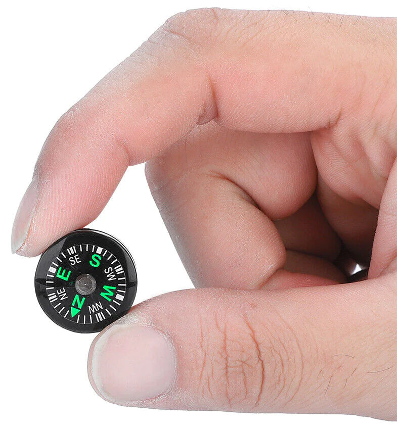 20mm Button Compass for DIY Paracord Survival Bracelets, Camping, Hiki ...