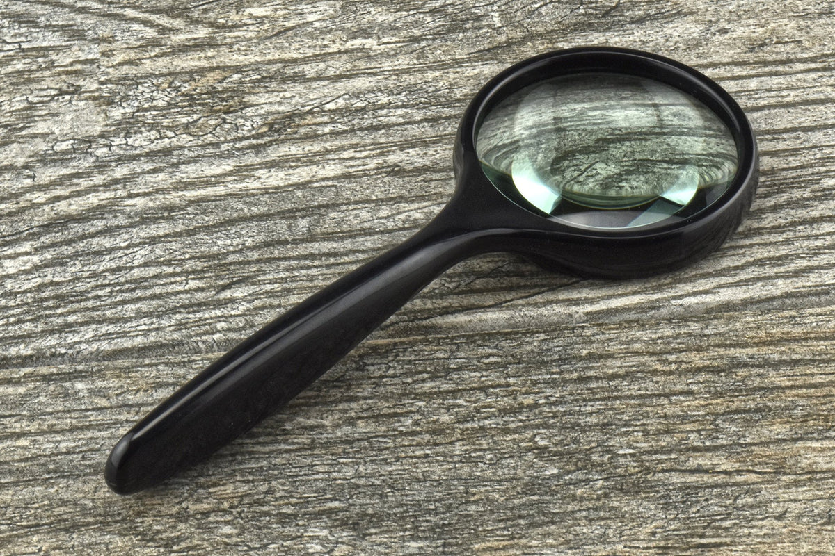 SE Ergonomic Handheld Magnifier, 2-inch Diameter Glass Lens, 8x Magnif ...