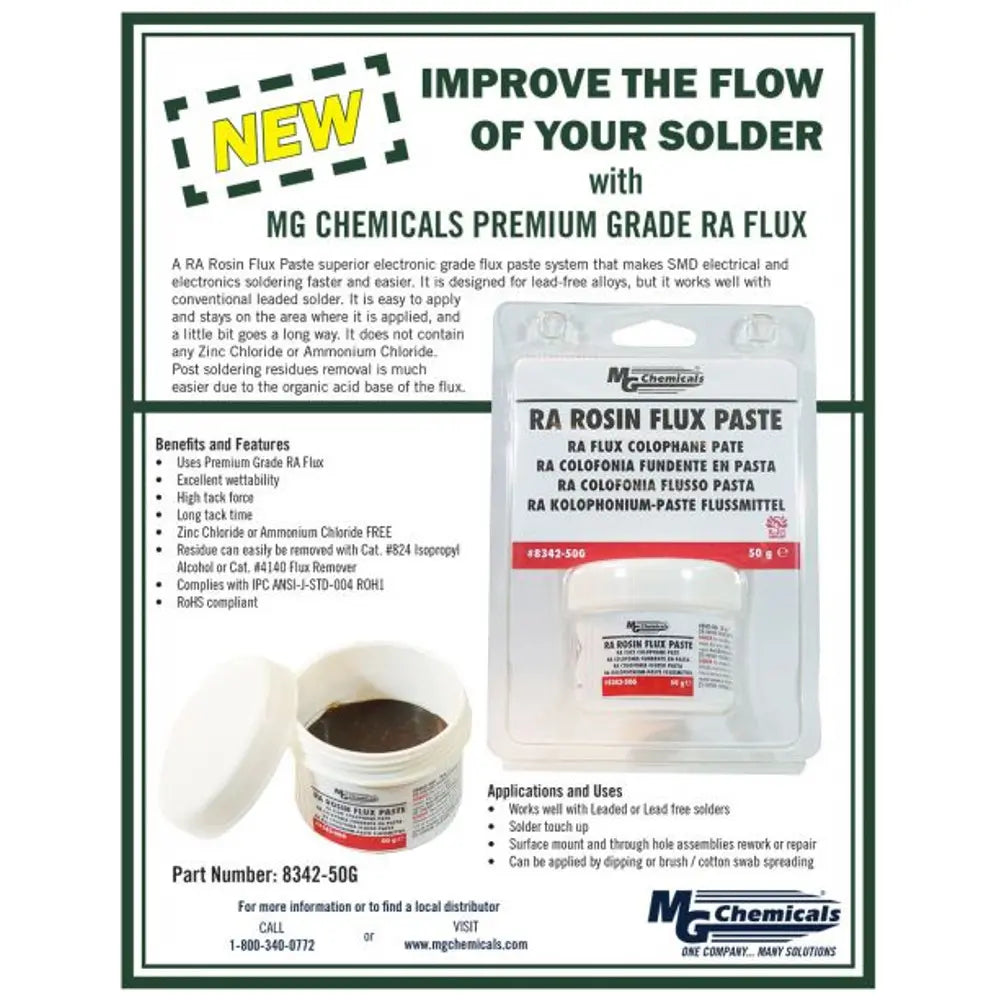 RA Rosin Flux Paste, 50g Jar – Electronix Express