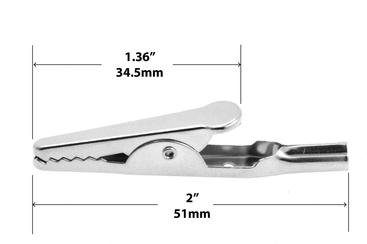 Alligator Clips, Solder Type, 2 Inches Long, 3-Eighths Jaw Opening, Ac ...