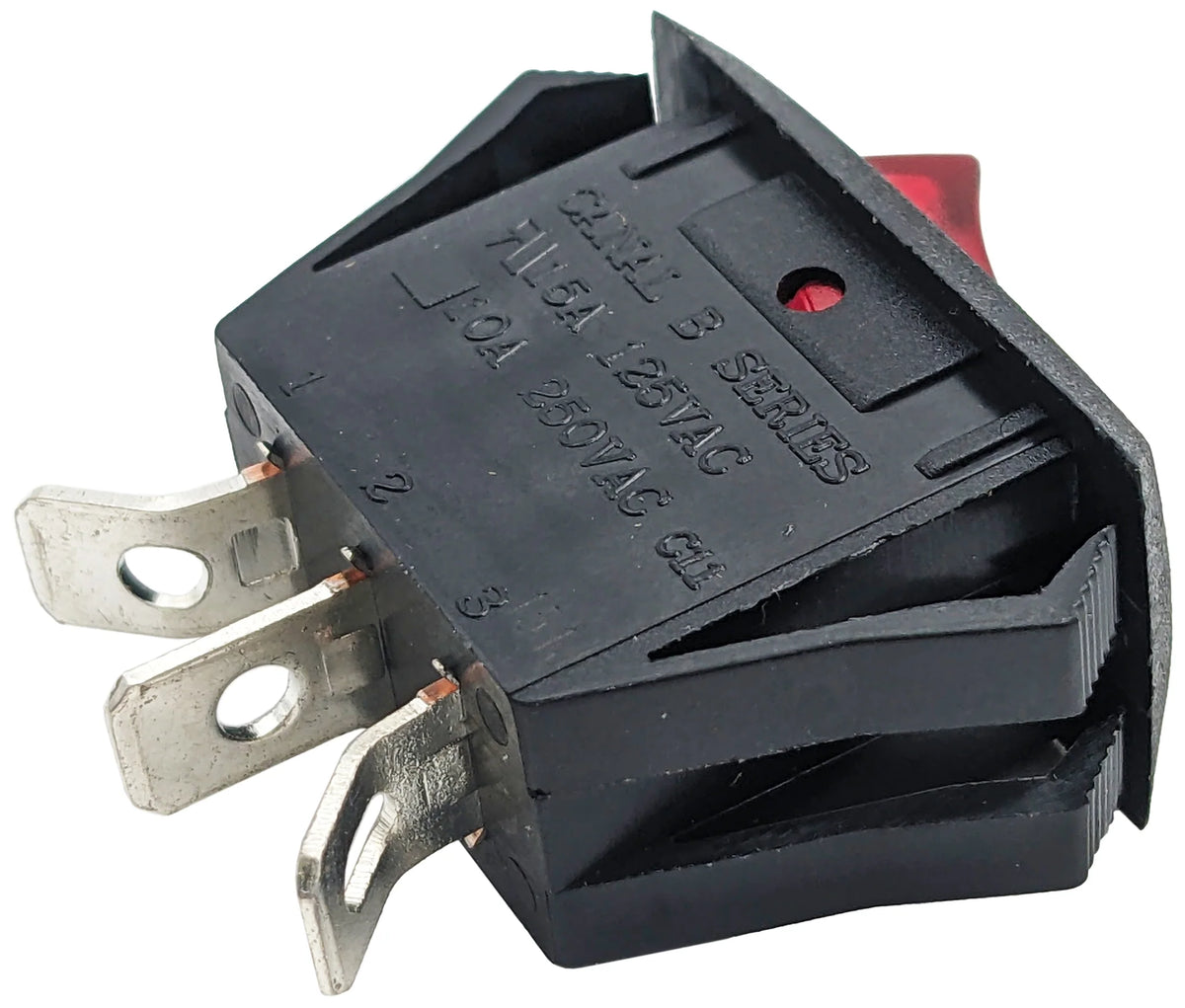 Panel Mount Lighted Rocker Switch, 10A 250VAC / 15A 125VAC, Fits 1.125 ...