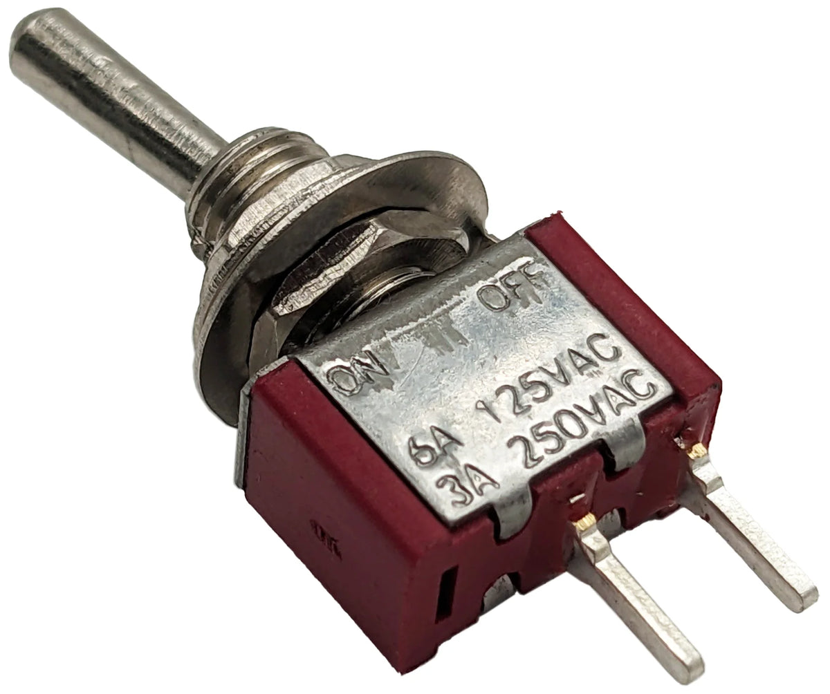 Miniature SPST Toggle Switch, 2-Pin PC Lead Termination – Electronix ...