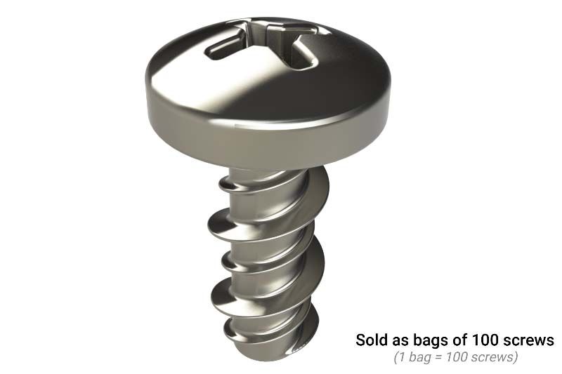 PCB Mounting Boss Screws, #4-24 x .25", Pack of 100 Screws, Steel & Zi ...