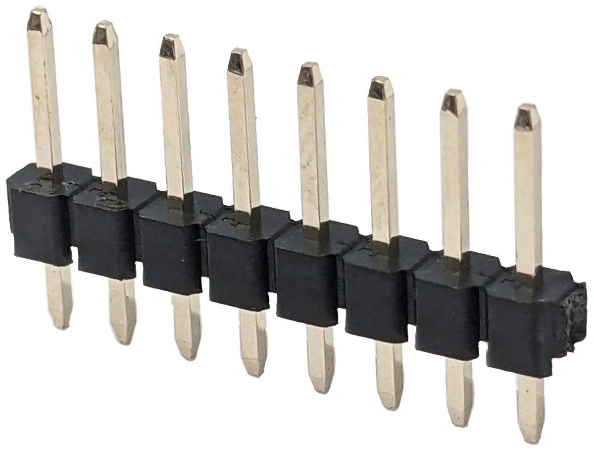 8 Pin Single Row Male Header, 0.025" Square Posts on 0.1" Center ...