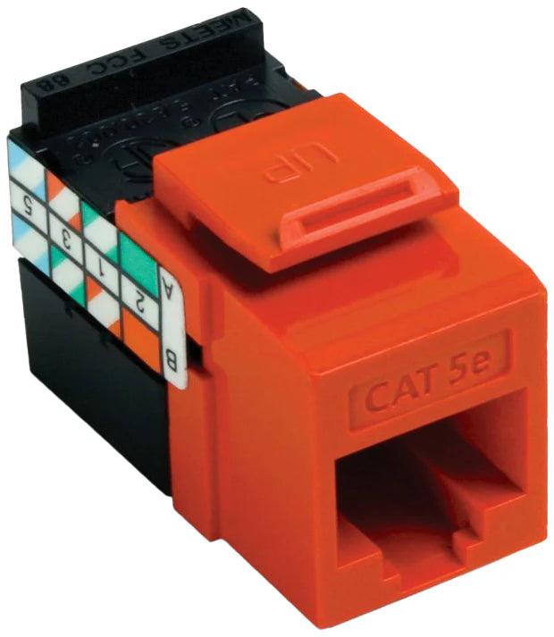 Leviton Orange GigaMax 5E QuickPort Connector, Cat 5E (5G108-RO5 ...