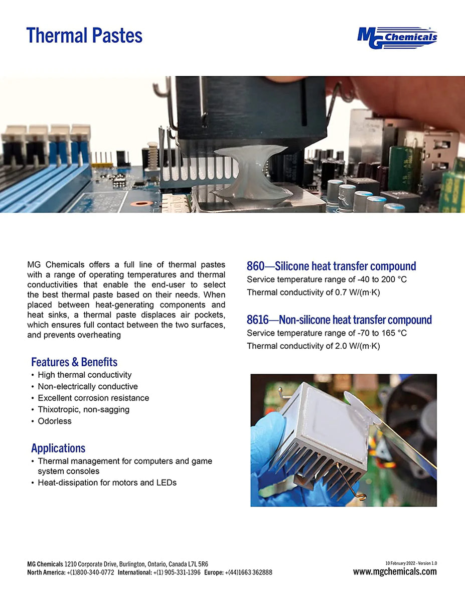 MG Chemicals 8616 Super Thermal Grease II, 1.3 kg Tub (8616-1P ...