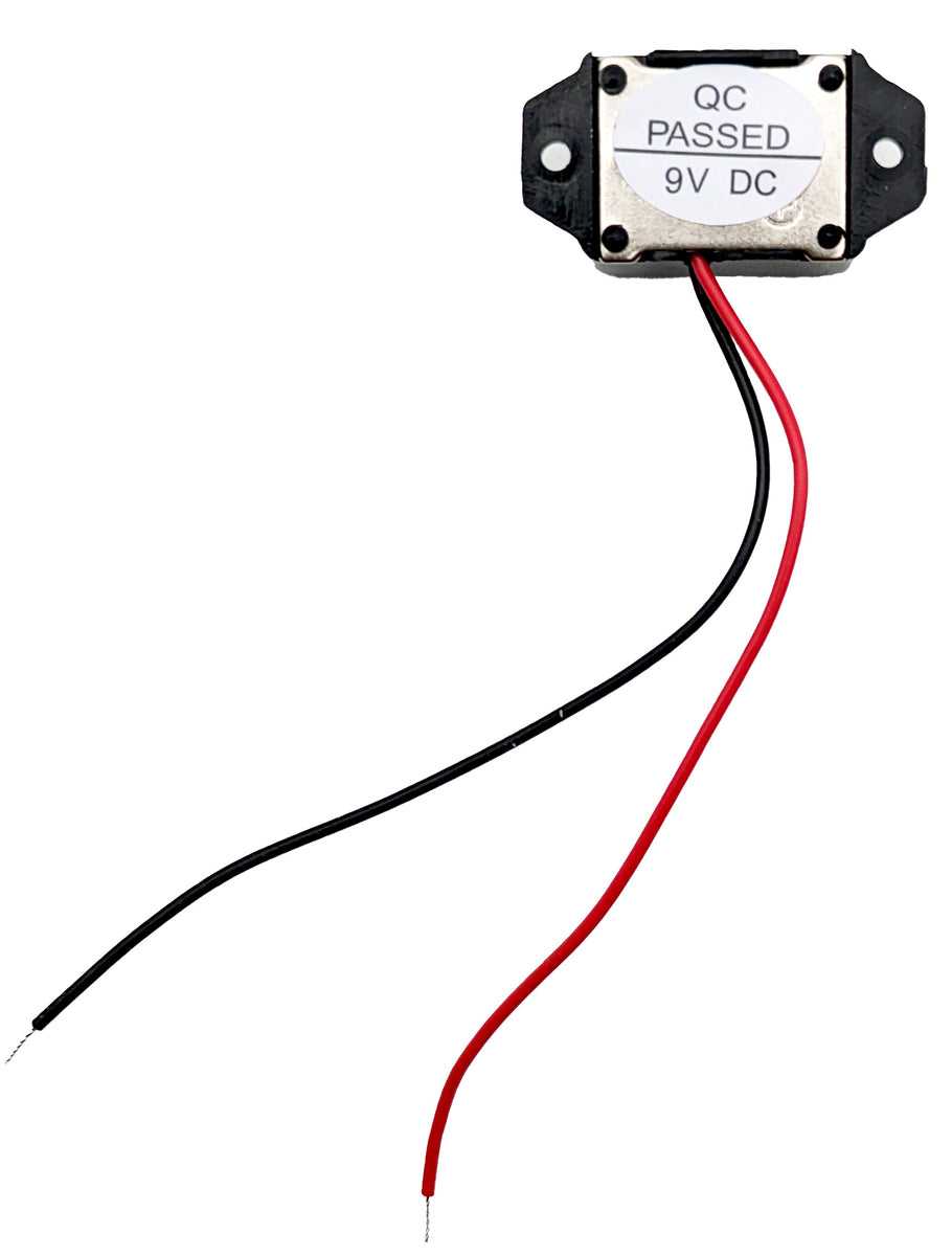 Electronic Piezo Buzzer 9V DC, 85dB with Wire Leads, Approx 1.1" x 0.7 ...