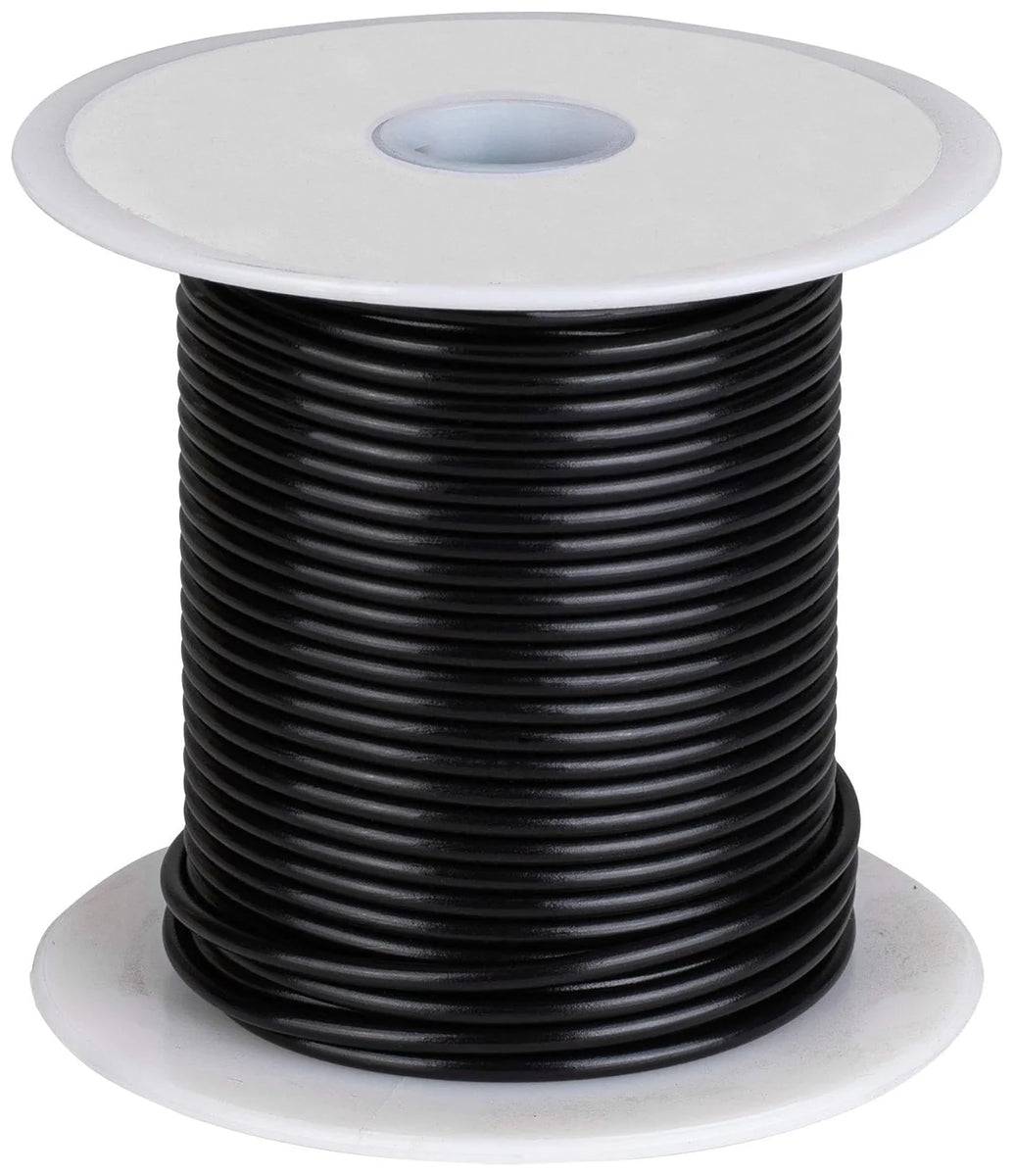 100 Feet Black 16 Gauge Stranded Hook-Up Wire, Copper, PVC Insulation ...