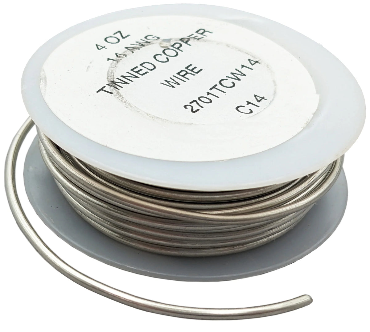 14 Gauge Copper Wire with Silver-Colored Tin Coating, 4 Ounce Spool ...