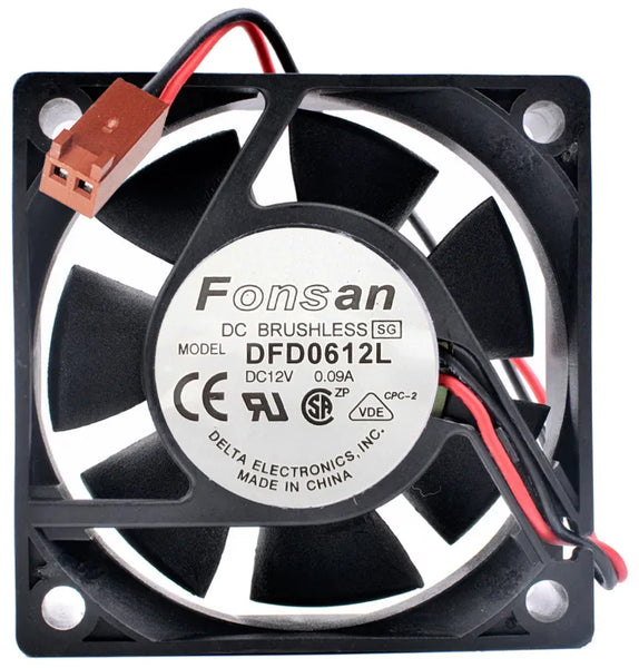 Small 12V DC Brushless Fan 60 x 60 x 20mm, 2 Wire, 31.21 CFM, Ball Bea ...