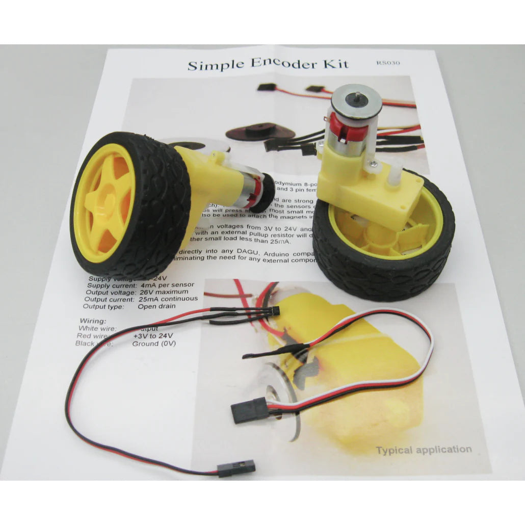 Dagu Motor and Encoder Kit for Robotics Projects, Includes Pair of Whe ...