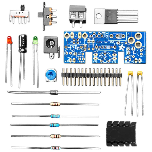 Adjustable Breadboard Power Supply Kit, Adjustable Output (184 ...