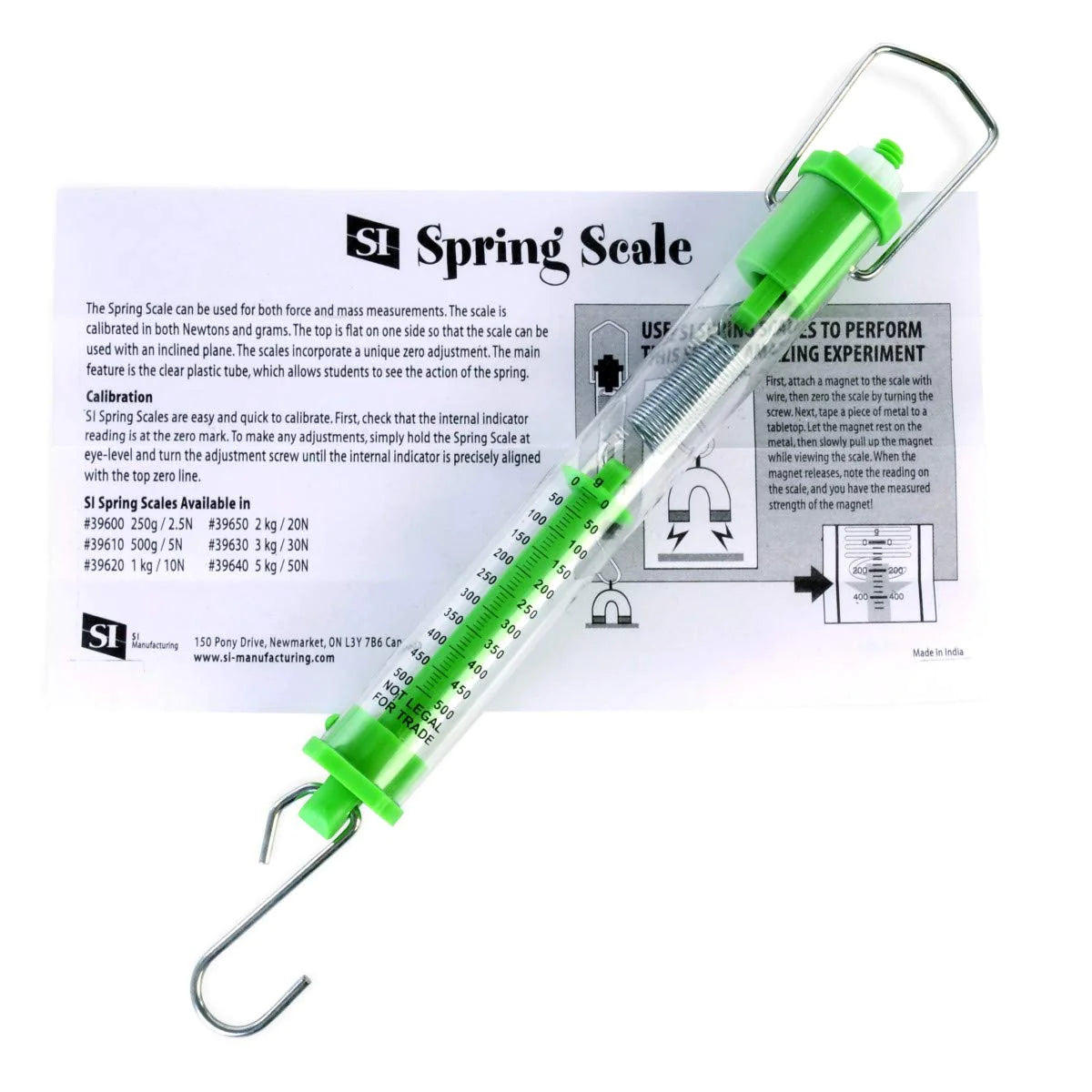 Tubular Spring Scale 500 Grams / 5 Newtons, Color: Green – Electronix ...