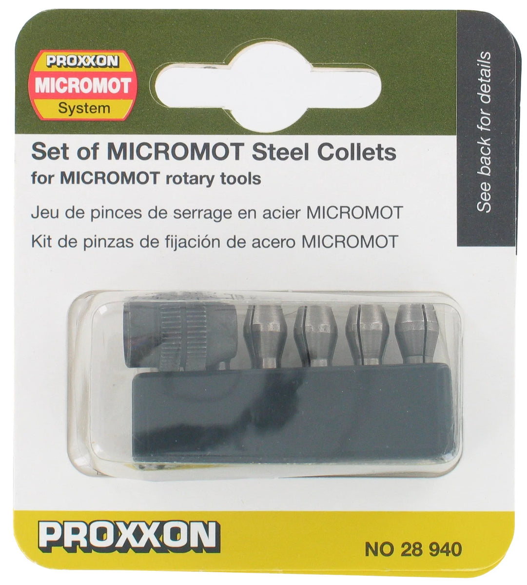 Proxxon Set of MICROMOT Steel Collets, 6-Piece – Electronix Express