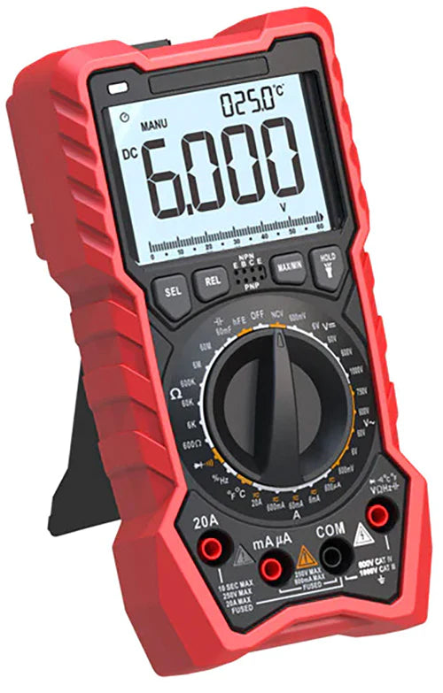 6000 Counts Auto/Manual Ranging True RMS Digital Multimeter with Backl ...