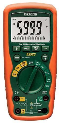 Extech EX520: 11 Function Heavy Duty True RMS Industrial MultiMeter wi ...