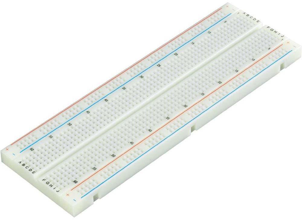Premium Solderless Breadboard, 830 Tie Points, 6.5" x 2.1" – Electronix ...