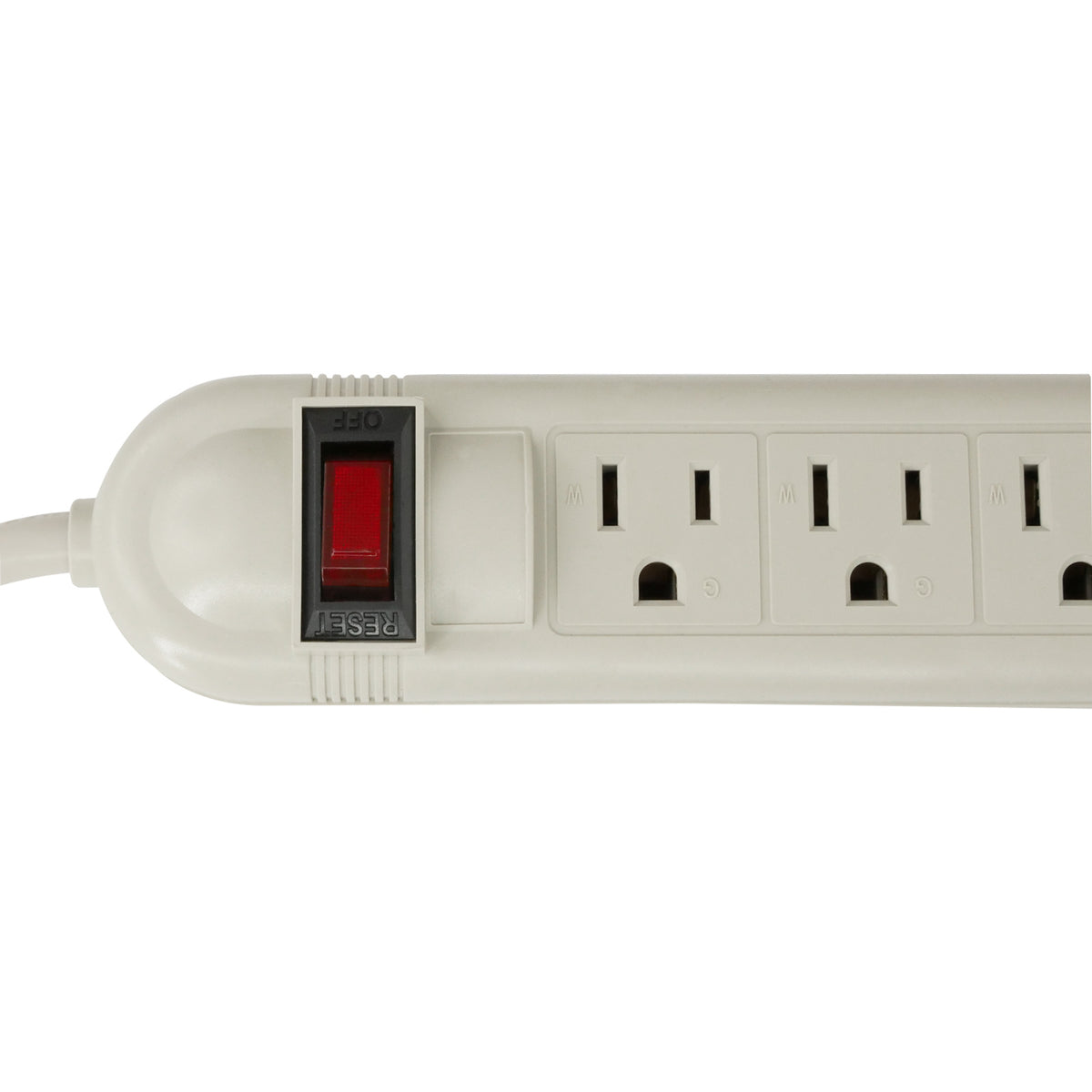 6 Outlet Surge Protector Power Strip, 6ft, 125VAC / 15A, UL Listed ...