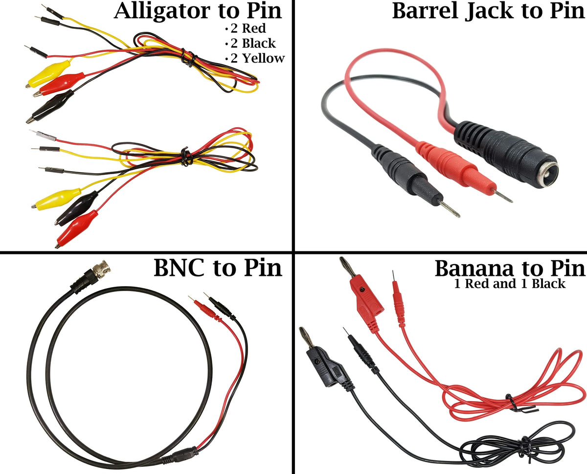 Solderless Breadboard Cable Kit - Includes BNC, Banana, Alligator, and ...