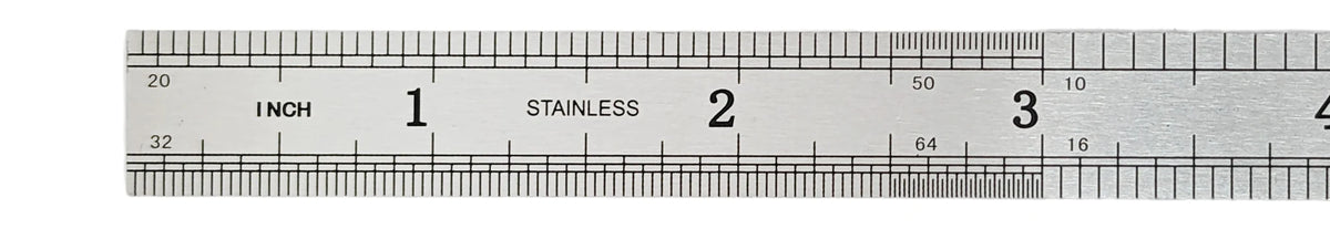 6” Mini Double-Sided Ruler, SAE and Metric, 1/64" and 1mm Increments ...