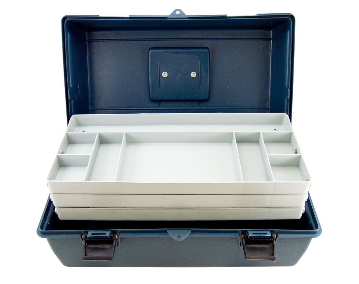 3 Tray Storage Box, Jumbo Size : 17" x 8" x 8 ¾", Blue Color ...
