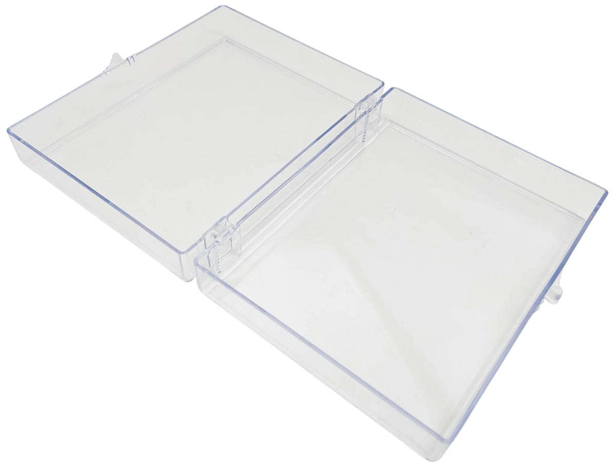 Small Clear Plastic Box, Rigid Hinged Polystyrene - 4⅝ × 3½ × 1¼ ...