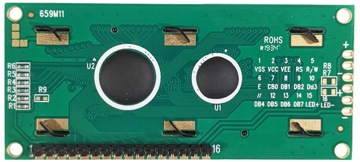 16 x 2 Dot Matrix LCD Module with Header Pins, Includes Driver & Contr ...