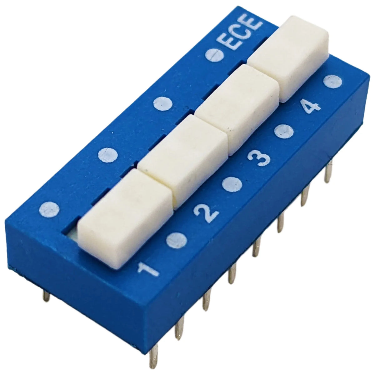 DIP Switch with 4 Switches, 16-Pin, SPDT (0.85" x 0.39" x 0.28 ...