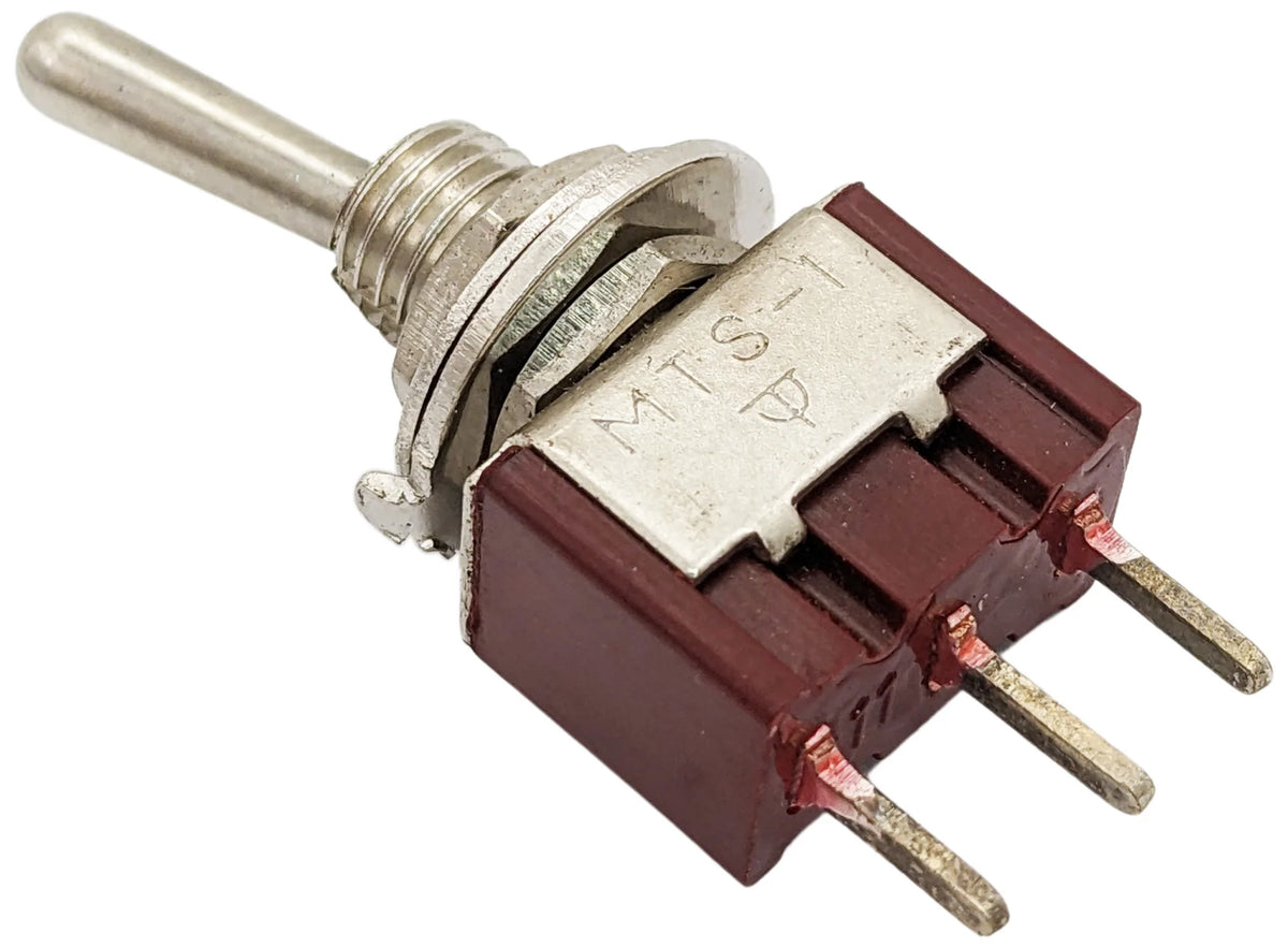 Miniature SPDT Toggle Switch On-Off-On with 3 Pin PC Leads, 6A @ 125V ...