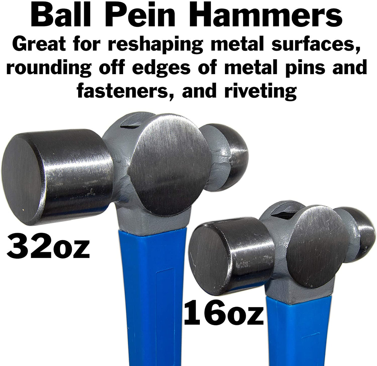 5 Piece Heavy Duty Hammer Set - Includes 32oz Rubber Mallet, 3lb Sledg ...