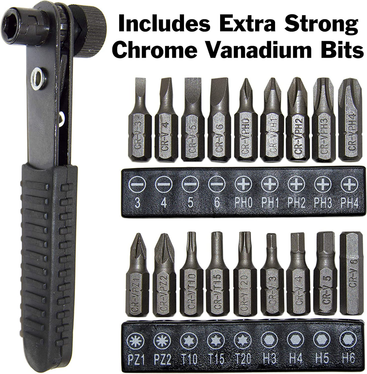 Right Angle Close Quarters Ratcheting Reversible Screwdriver Set with ...